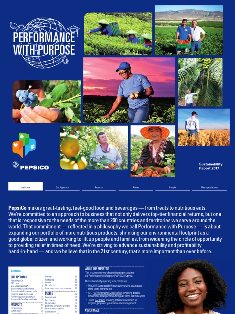 Pepsico 2017 CSR | PDF | Pepsi Co | Sustainability