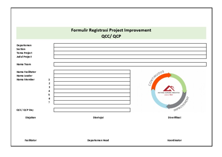 Form Pendaftaran QCC QCP | PDF