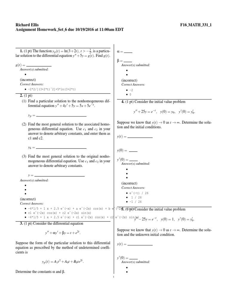 Richard Ellis F16 MATH 331 1 Assignment Homework Set 6 Due 10/19/2016 at 11:00am EDT | Download ...