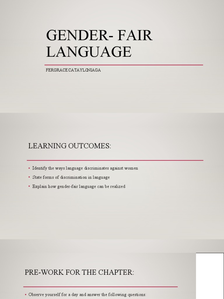 Chapter 5 Gender - Fair Language | PDF | Gender | Gender Studies