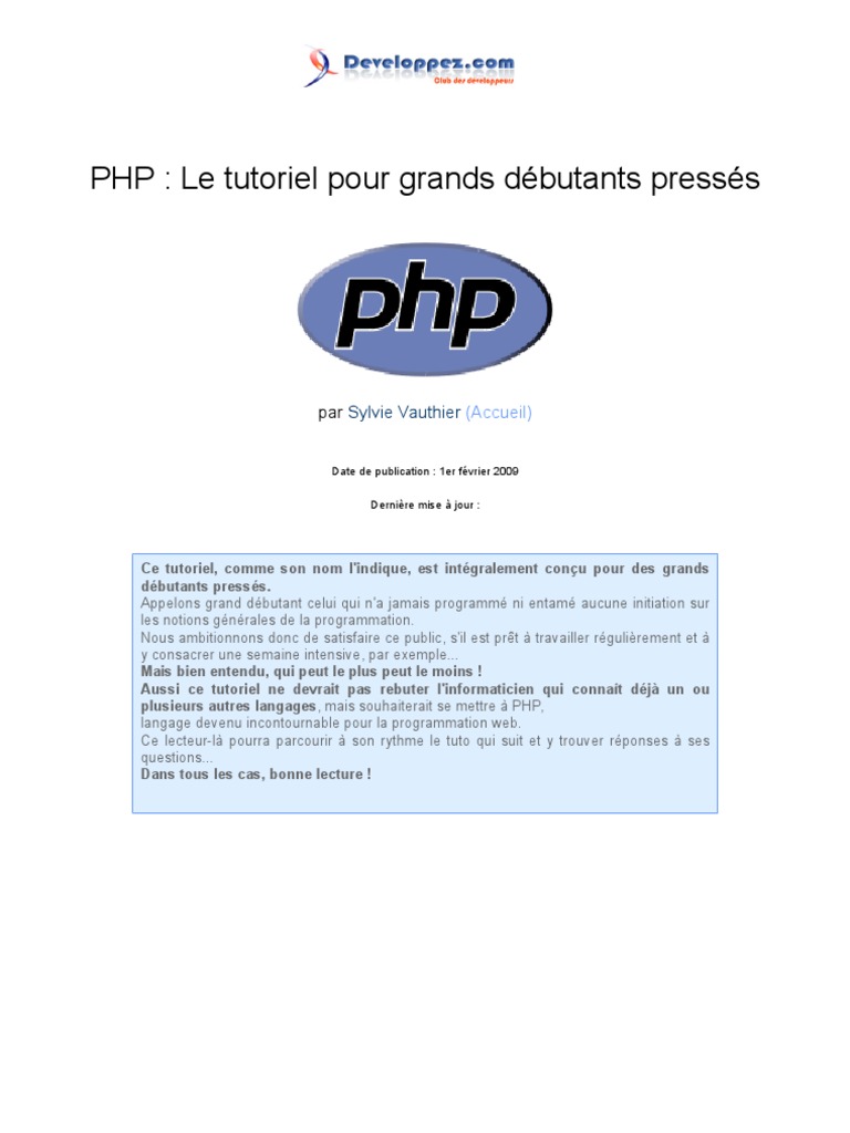 Tuto PHP | PDF | PHP | Html