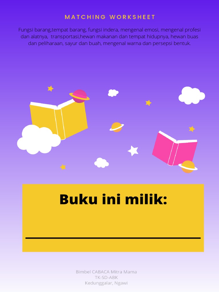 Matching Worksheet | PDF | Seni & Disiplin Bahasa