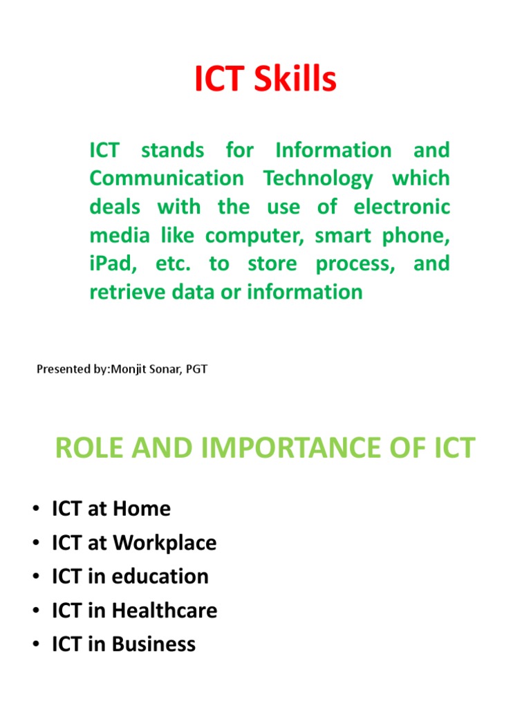 ICT Skills by Monjit Sonar | PDF | Information Technology | Application ...