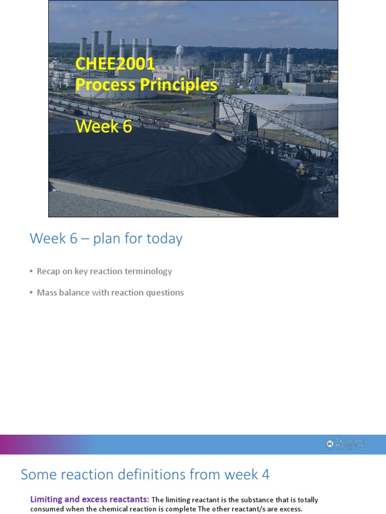 2020 CHEE2001 Week 6 Tutorial Slides | PDF | Methane | Stoichiometry