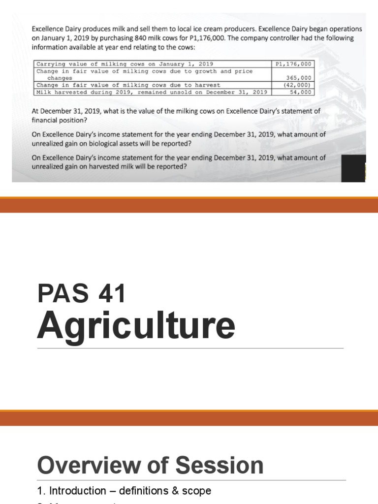 PAS 41 Agriculture | PDF | Fair Value | Agriculture