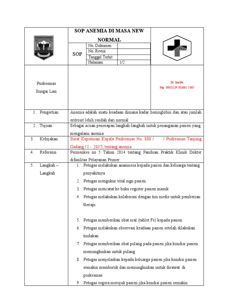 Sop Anemia | PDF