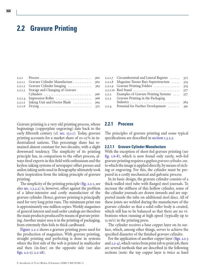 2.2 Gravure Printing: 2.2.1 Process | PDF | Printing | Engraving