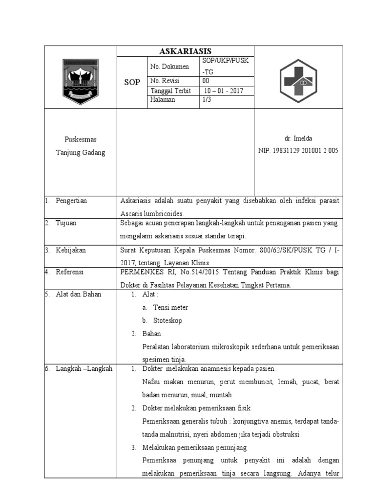Sop Askariasis | PDF