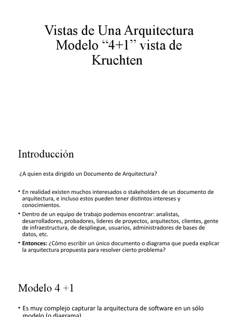 Vistas Kruchten 4+1 | PDF | Lenguaje de modelado unificado | Software