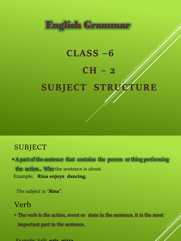 English Grammar-Sentence Structure | PDF | Subject (Grammar) | Object ...
