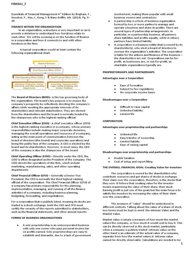 FinMa - Overview | PDF | Stocks | Corporations