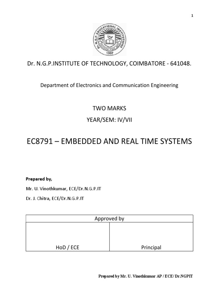 3.EC8791 - ERTS - 2 Mark Q&A | PDF | Scheduling (Computing) | Process (Computing)