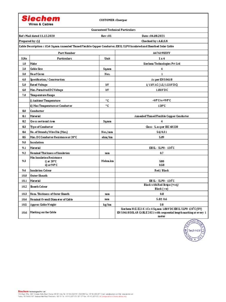 Siechem GTP 04.08.2021 | PDF | Electrical Conductor | Insulator ...