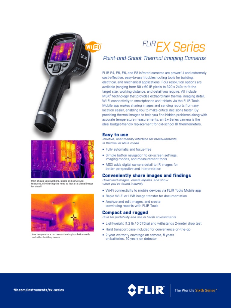 FLIR Ex Series Datasheet | PDF | Infrared | Image Resolution