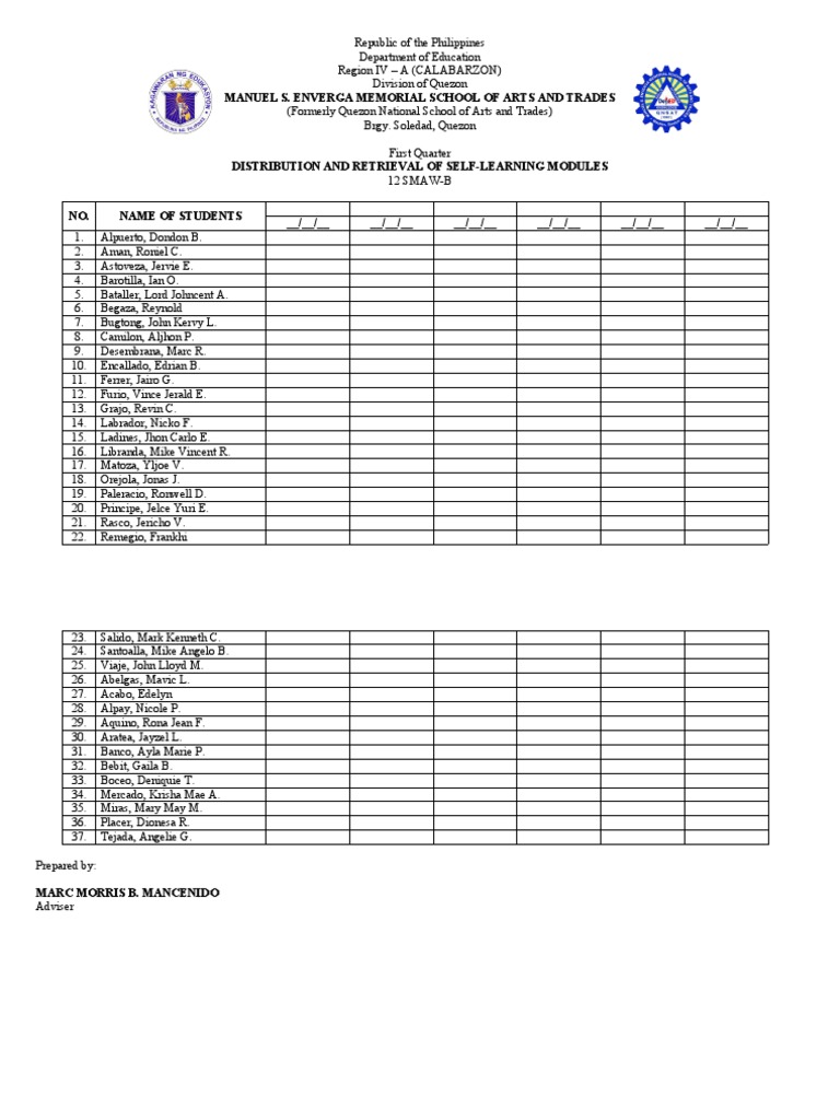 PTA Meeting Attendance Sheet | PDF