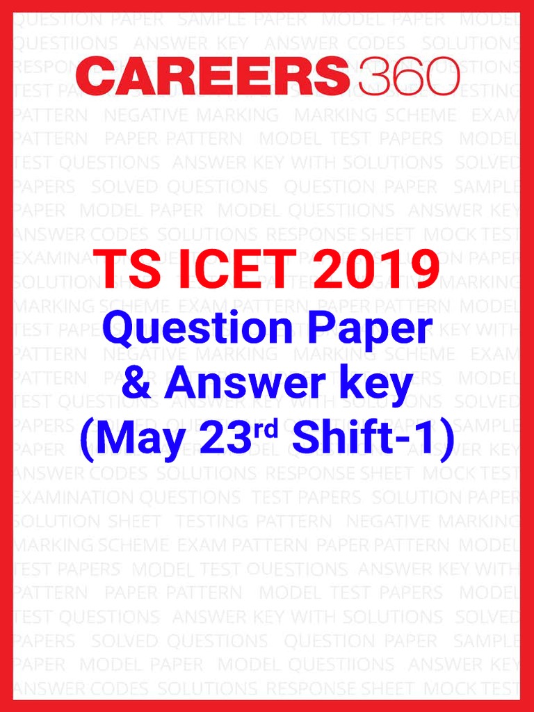 TS ICET 2019 Question Paper Answer Key May 23 Shift 1 | PDF | Multiple ...