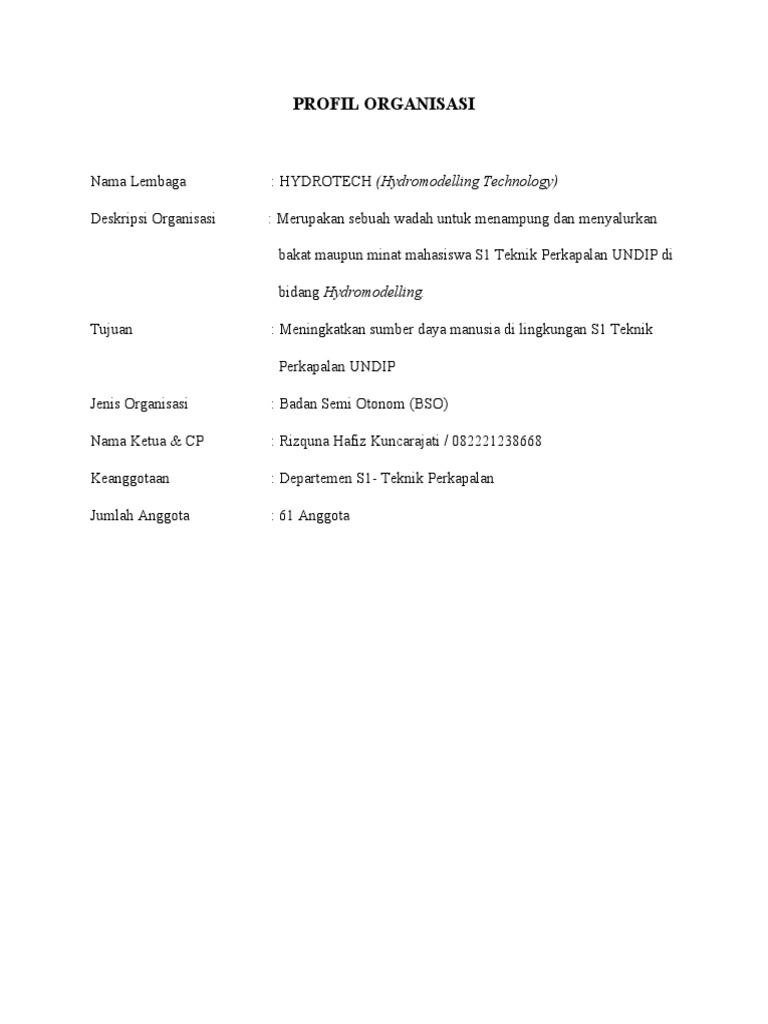 Hydrotech: BSO Teknik Perkapalan UNDIP | PDF