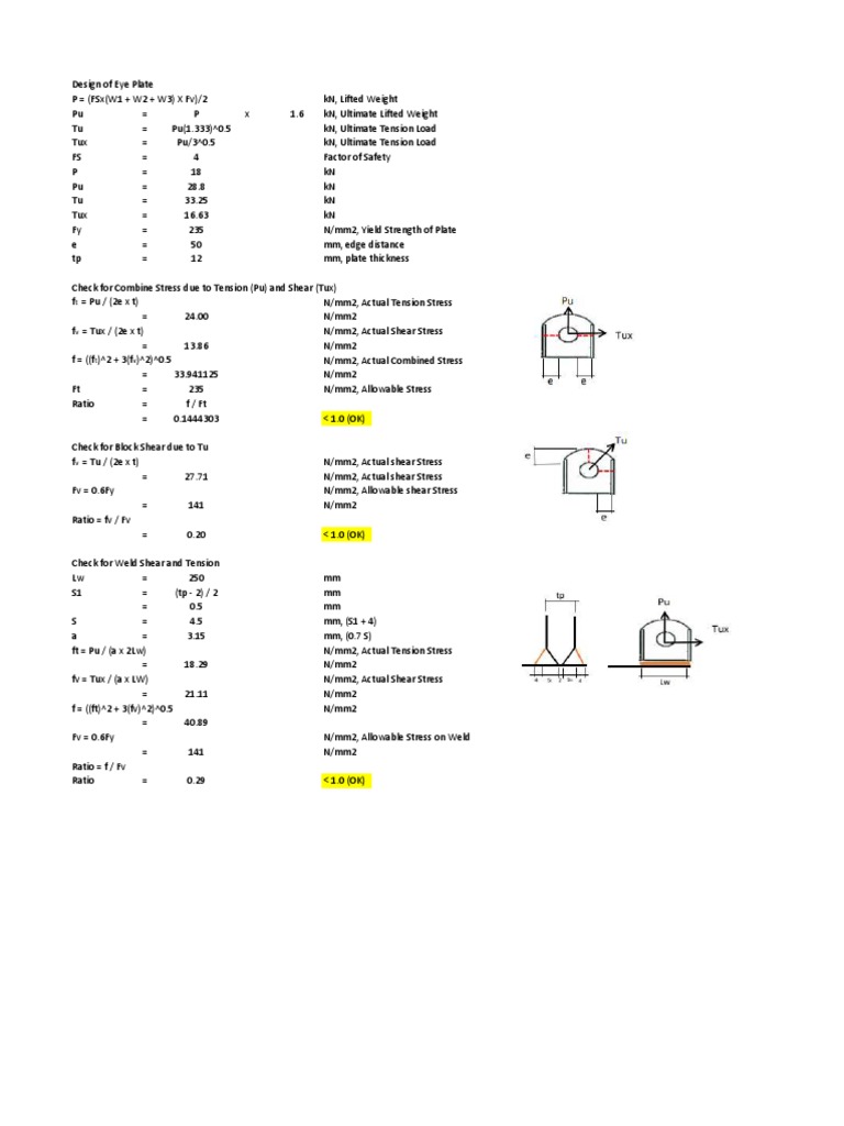 Lug Design Calculation | PDF | Mechanical Engineering | Building ...