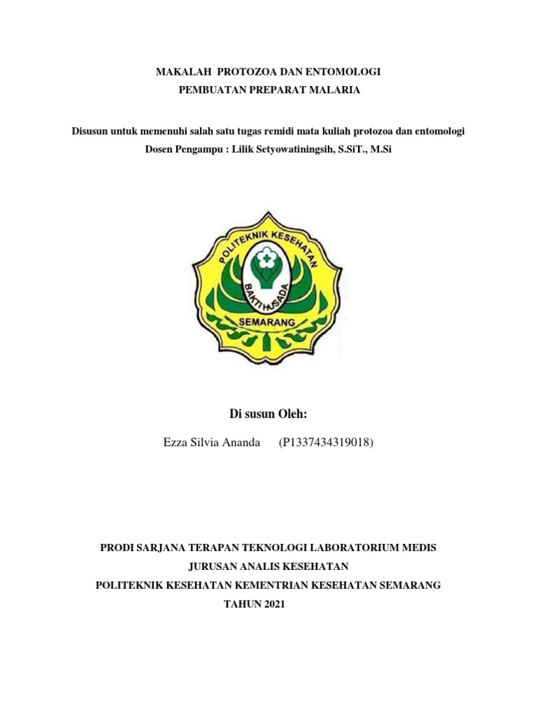Ezza Silvia Ananda (Makalah Protozoa Dan Entomologi) | PDF
