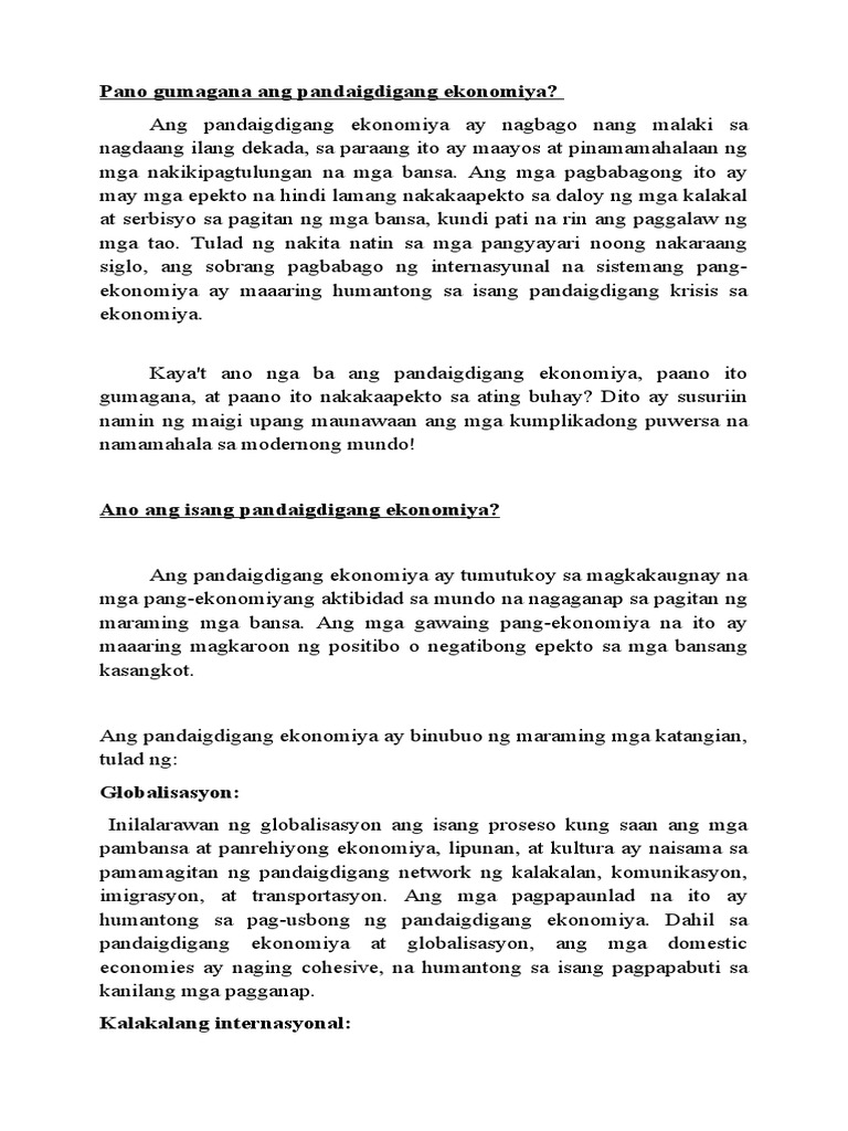 Global Economy | PDF