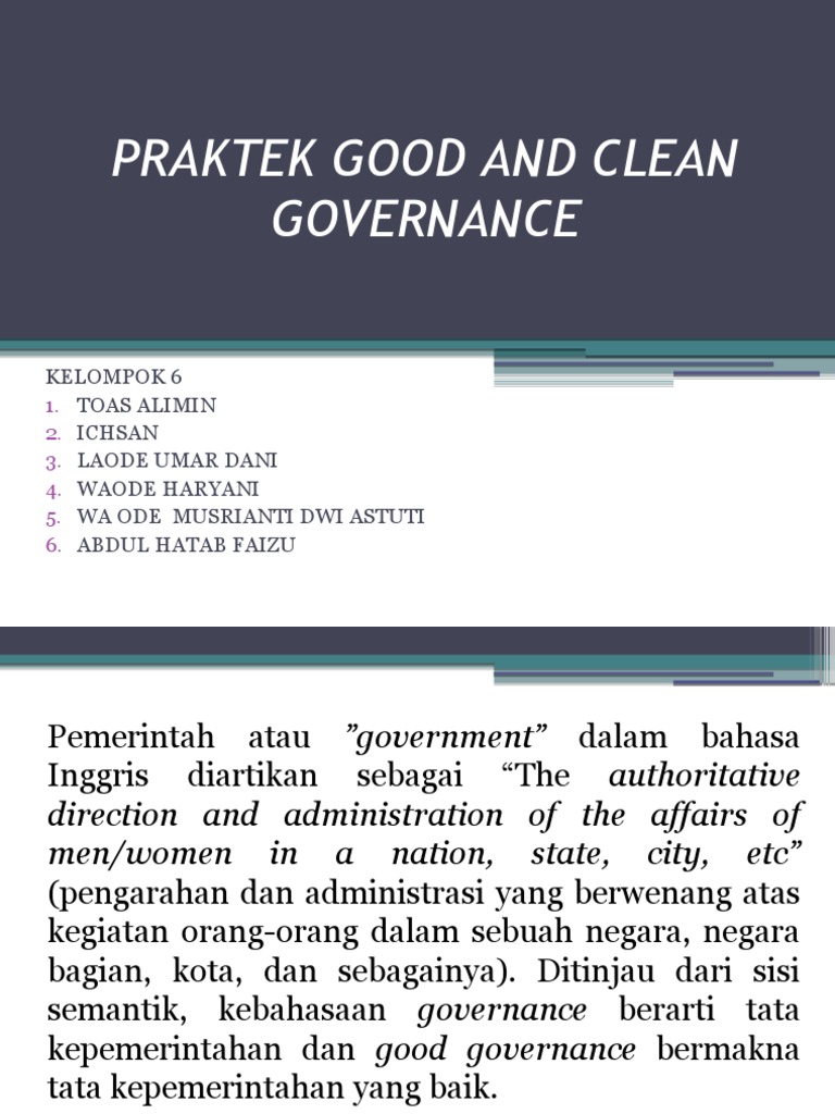 Praktek Good and Clean Governance | PDF