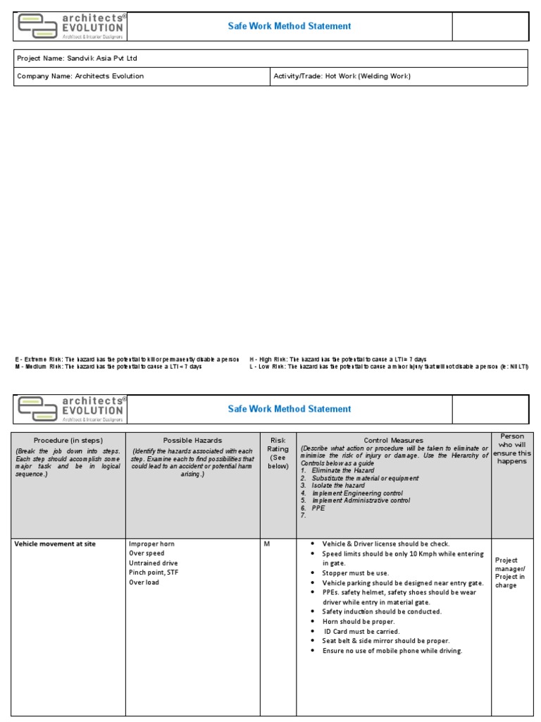 SWMS - Hot Work | PDF | Personal Protective Equipment | Risk