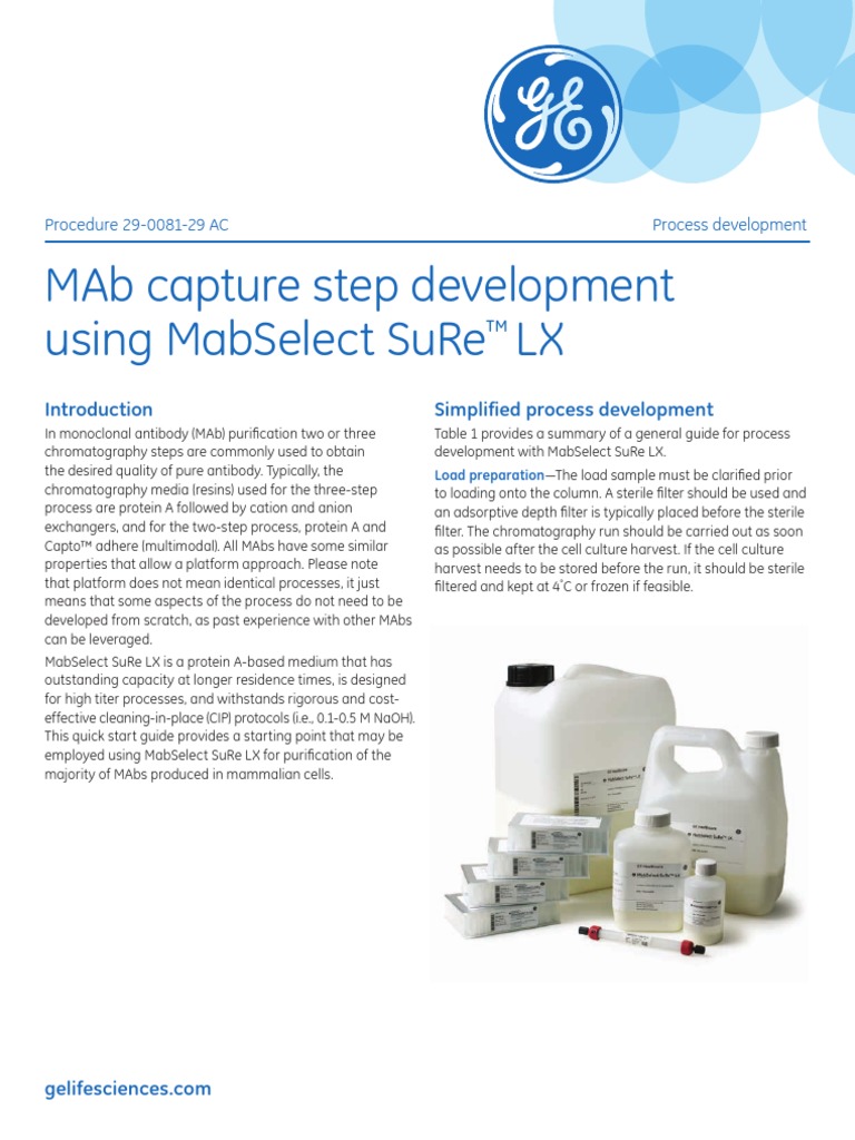 Mab Capture Step Development Using Mabselect Sure LX | PDF | Monoclonal ...