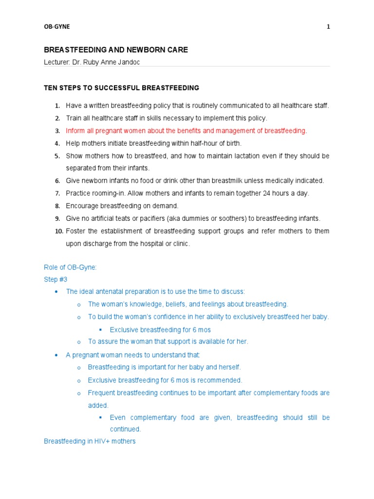 Module 7 - Breastfeeding and NBC | PDF | Breastfeeding | Breast Milk