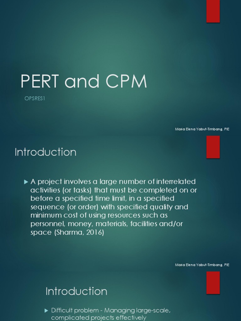 8A PERT and CPM | PDF | Analysis | Applied Mathematics