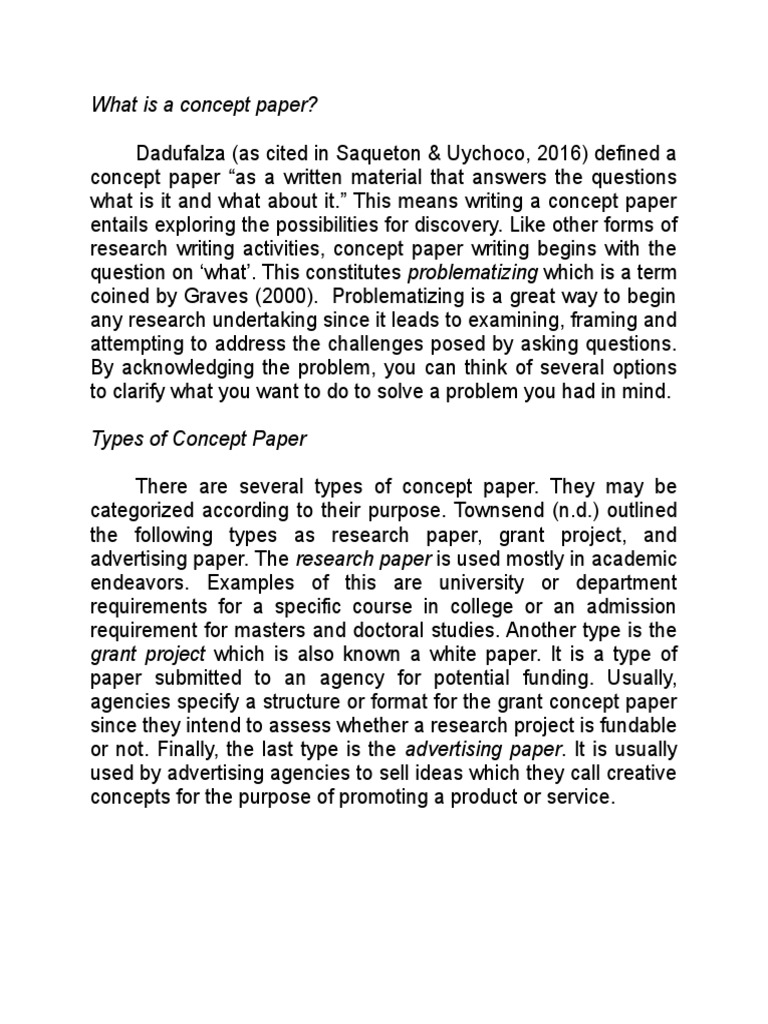 Understanding Concept Papers and Their Types | PDF | Science & Mathematics