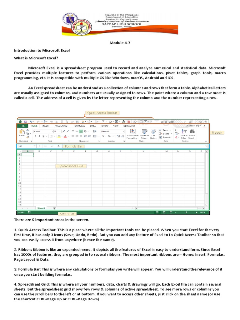 Module 4-7 Introduction To Microsoft Excel What Is Microsoft Excel ...