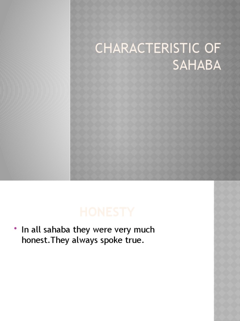 Characteristic of Sahaba | PDF | Religion & Spirituality