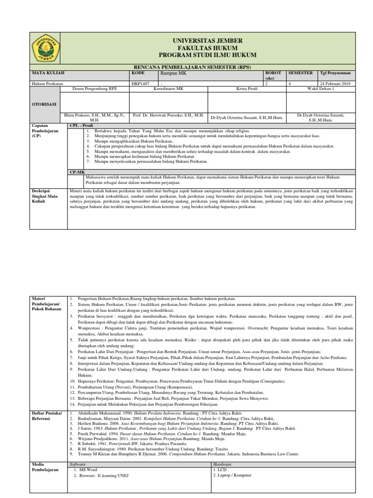Rps Hukum Perikatan | PDF