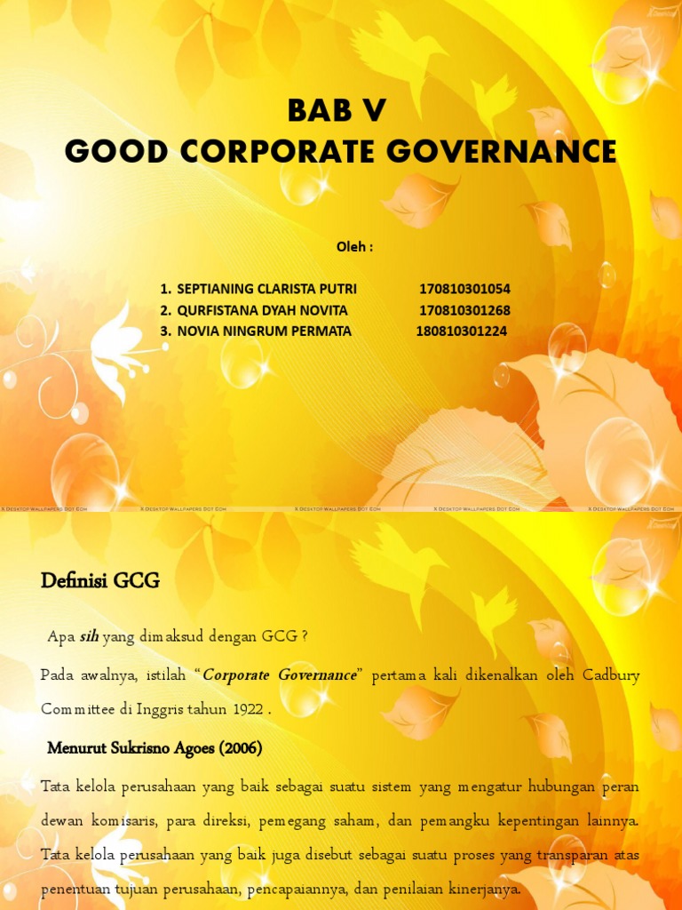 Bab V Good Corporate Governance | PDF