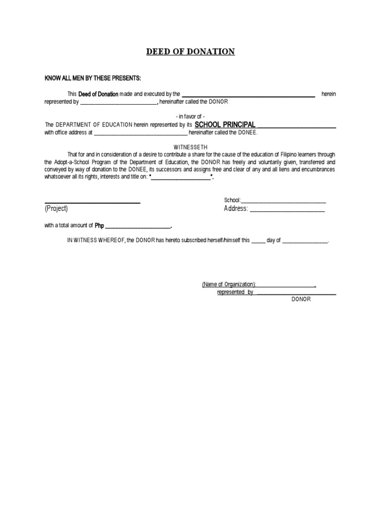 Deed of Donation and Acceptance | PDF | Deed | Civil Law (Common Law)