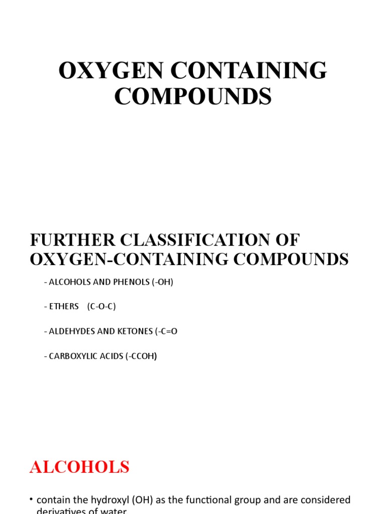 Oxygen Containing Compounds | PDF | Alcohol | Functional Group