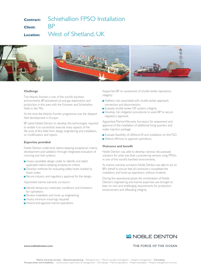 Schiehallion FPSO Installation | PDF