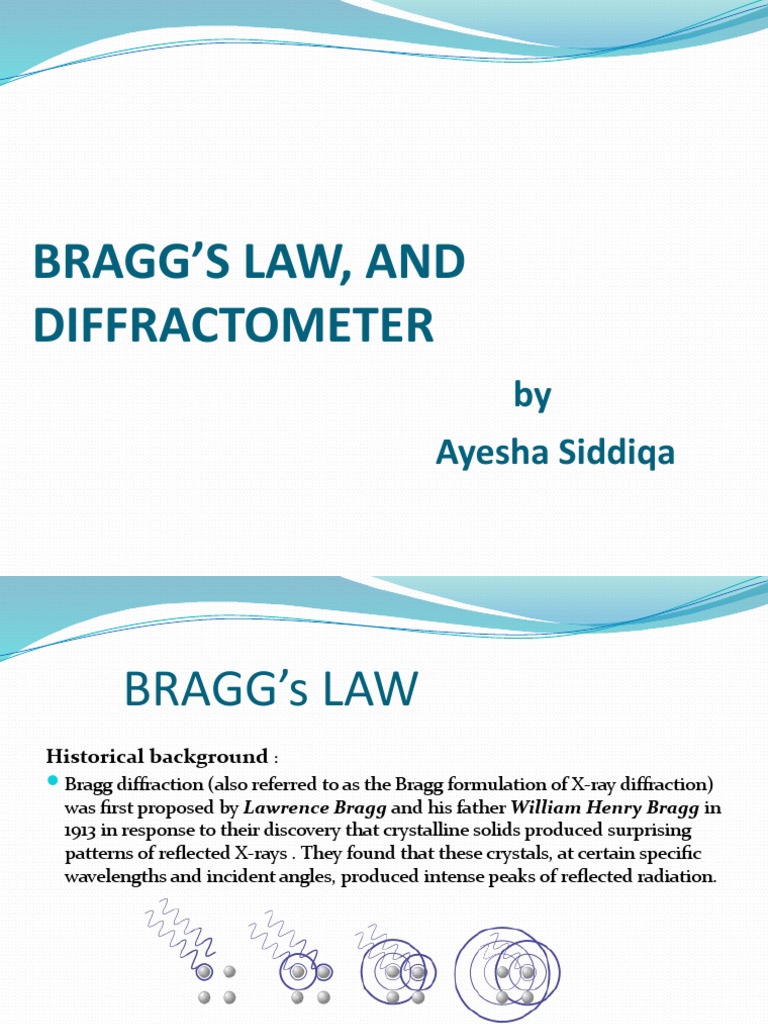 Bragg's Law and its Applications in X-Ray Diffraction and ...
