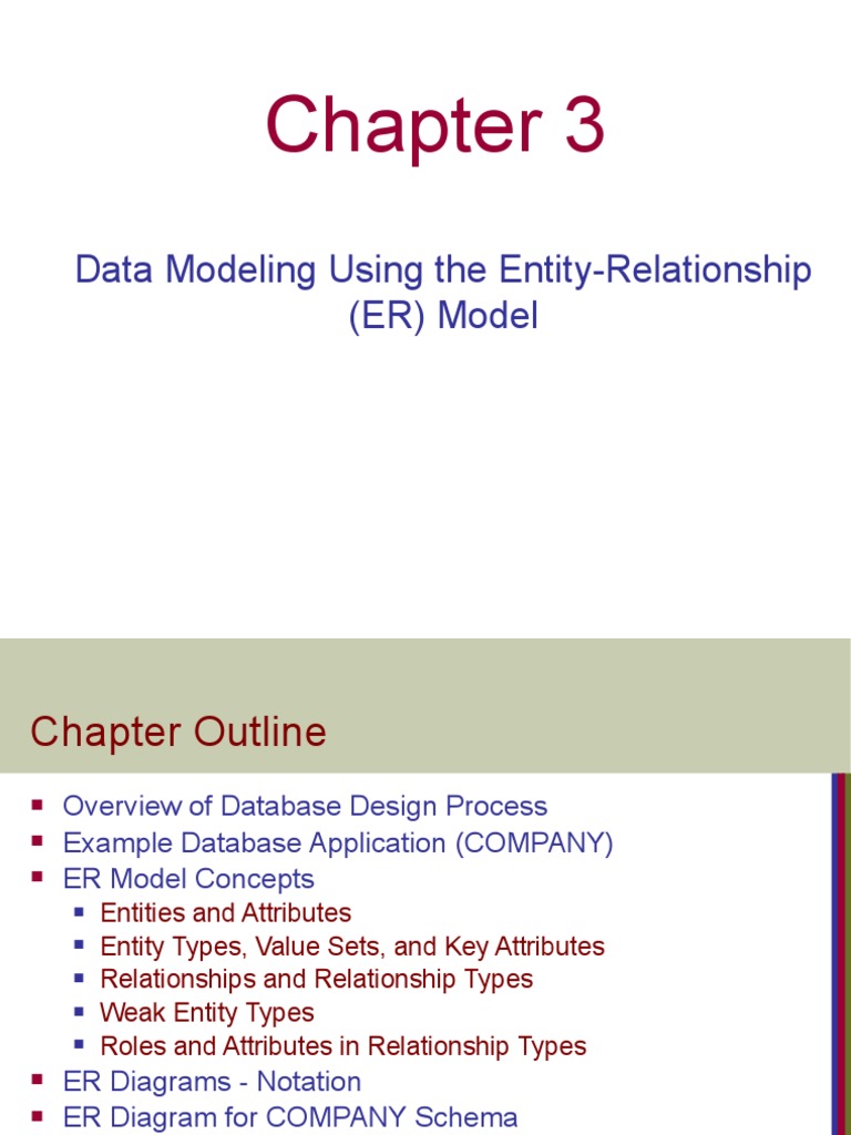 Chapter 3 Data Modeling Using The Entity Relationship ER Model | PDF | Conceptual Model | Databases