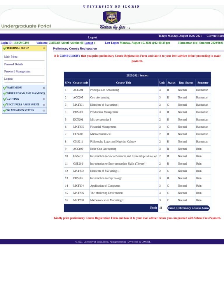 University of Ilorin - Instruction | PDF | Science