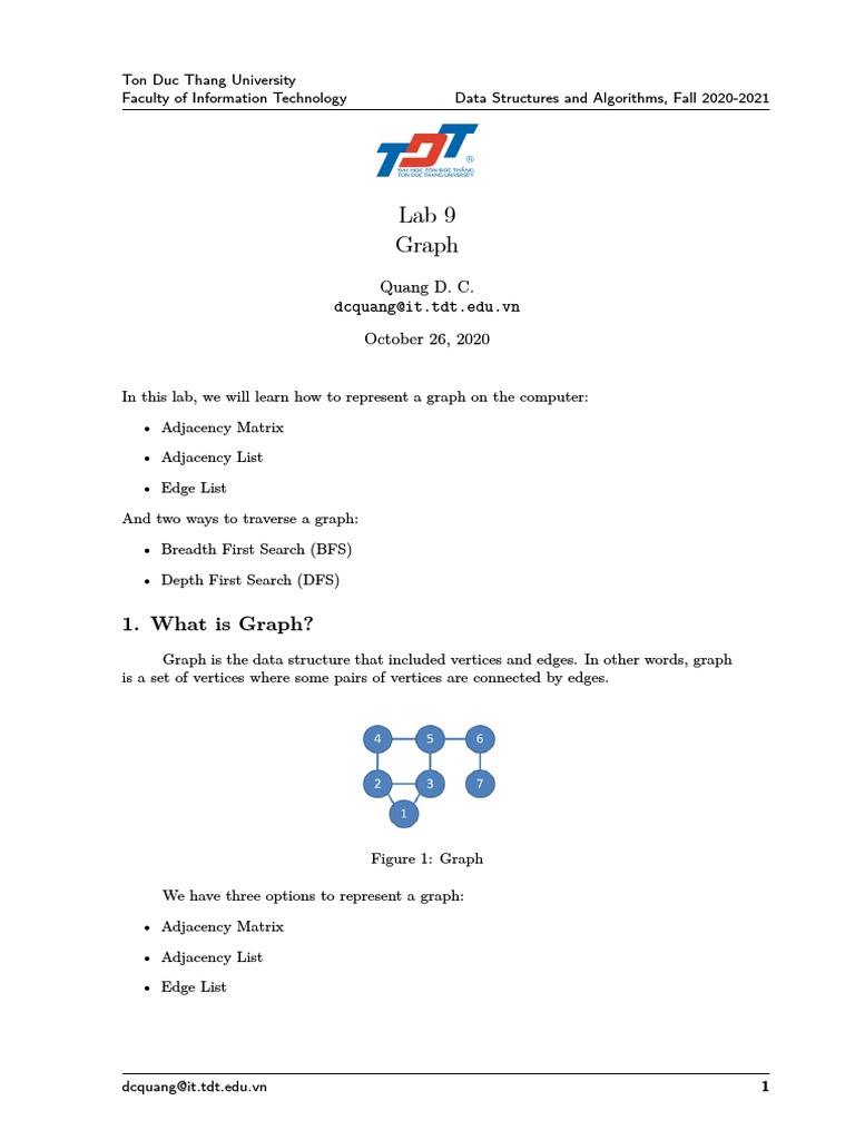 Lab 9 Graph | PDF | Vertex (Graph Theory) | Algorithms And Data Structures
