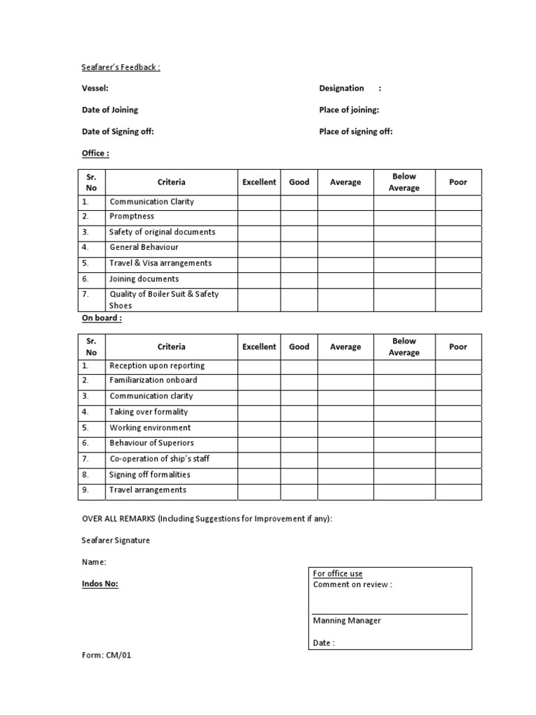 DRS Feedback Form - Digital | PDF | Shipping | Ships