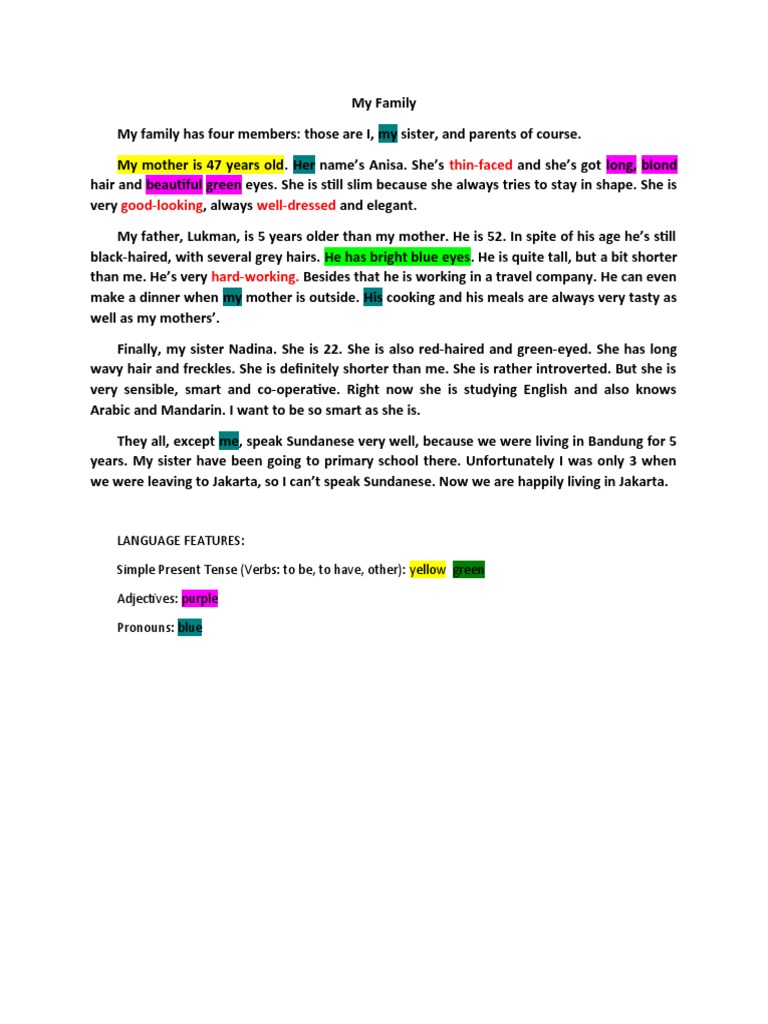 Descriptive Text - My Family | PDF