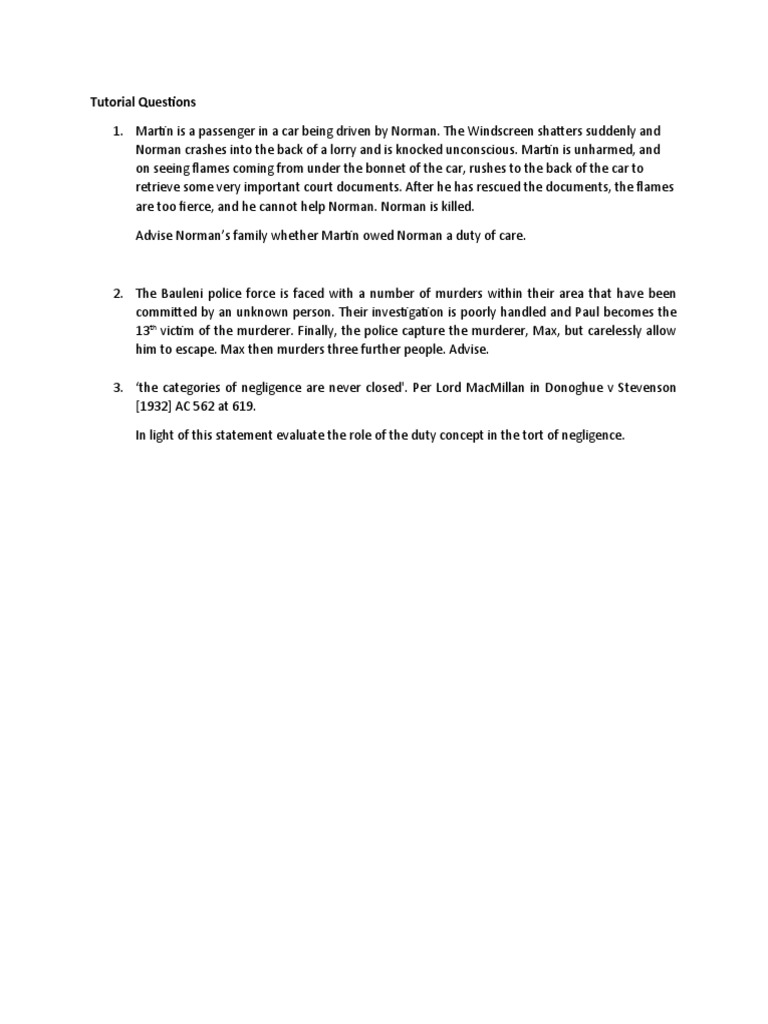 Tutorial Questions | PDF