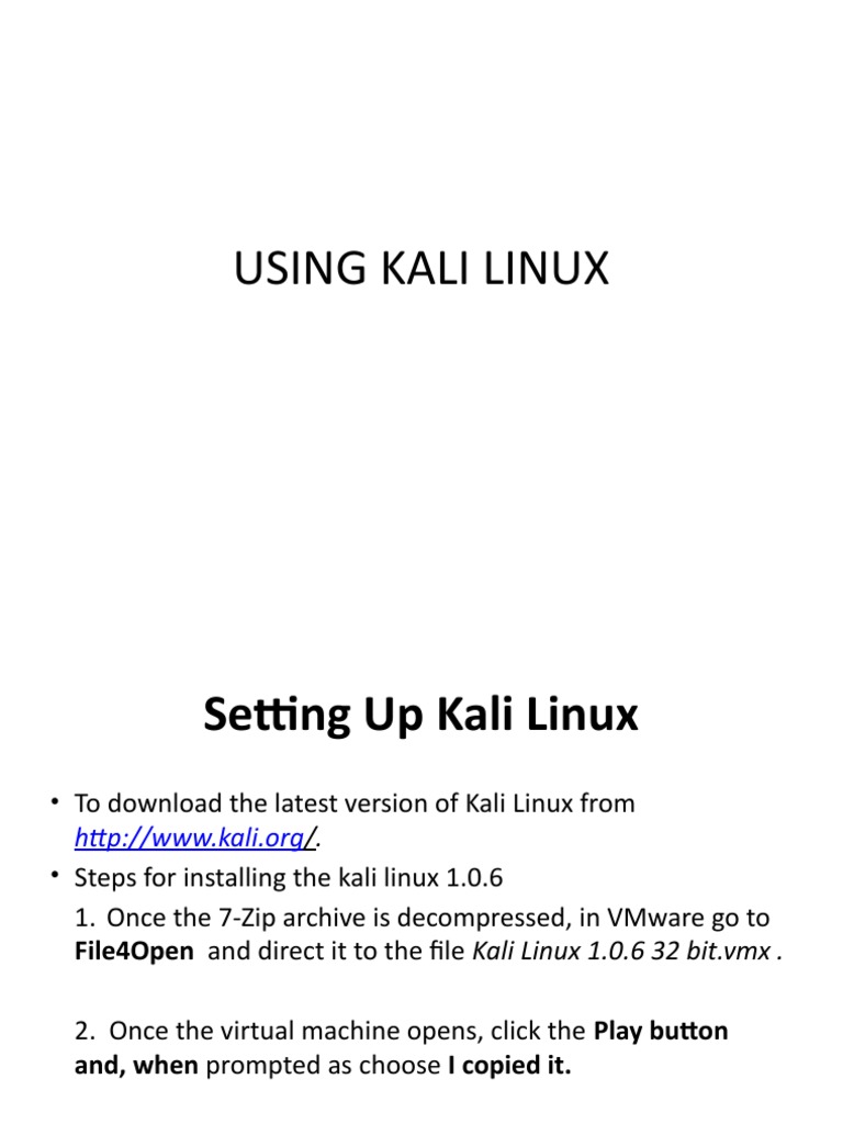 Using Kali Linux | PDF