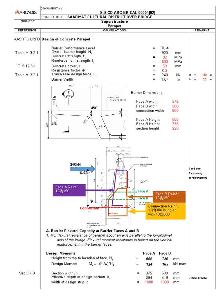 TL-4 Precast Parapet Design Overview | PDF | Young's Modulus | Concrete