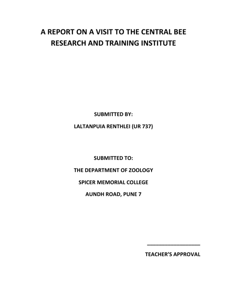 Report On Central Bee Research Visit Pdf Honey Bee Beehive
