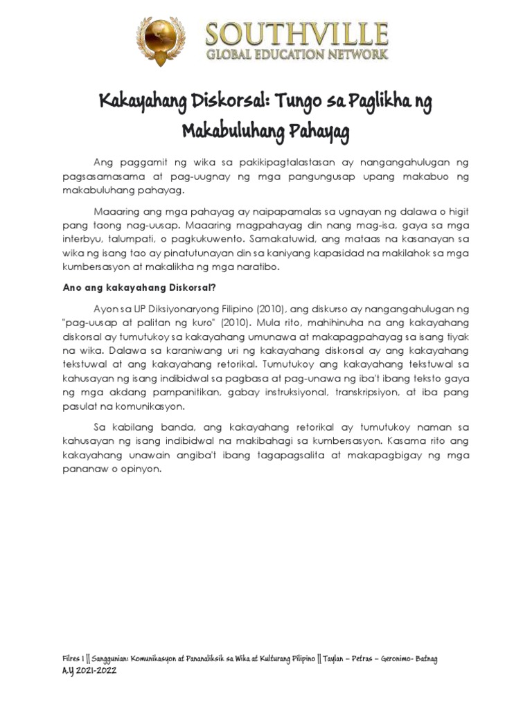 Week 10 - Diskorsal | PDF