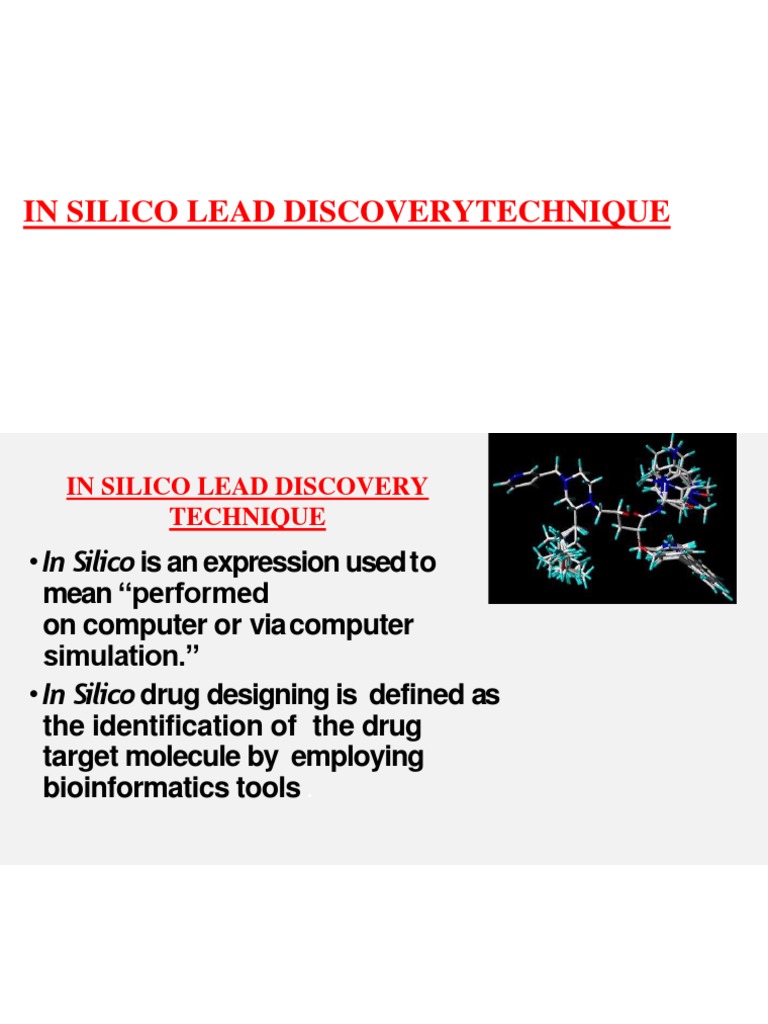 In Silico in Drug Discovery Techniques | PDF | Drug Design | Ligand ...