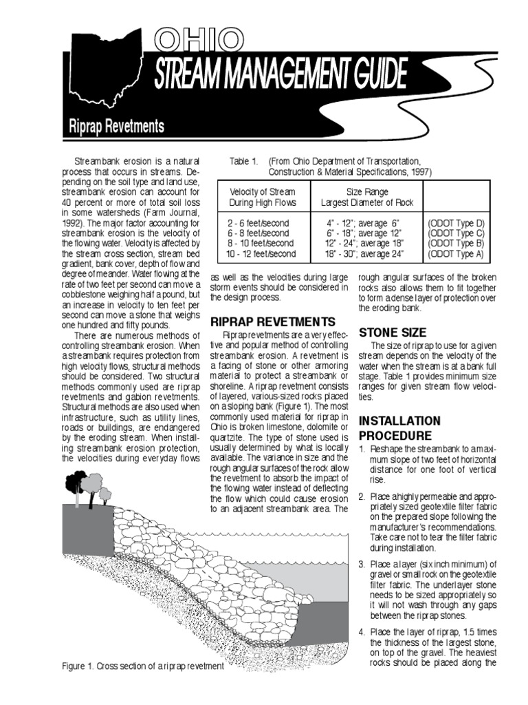 Riprap Revetments Stone Size | PDF | Erosion | Stream